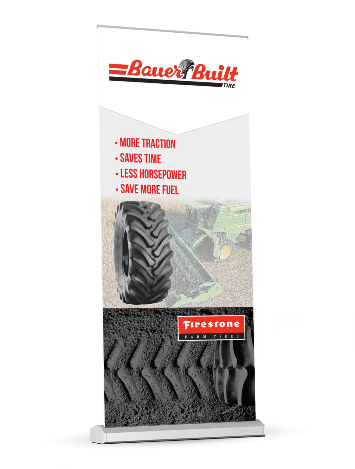 Bauer Built Firestone Display Banners By Eau Claire's Sunday Brand Company